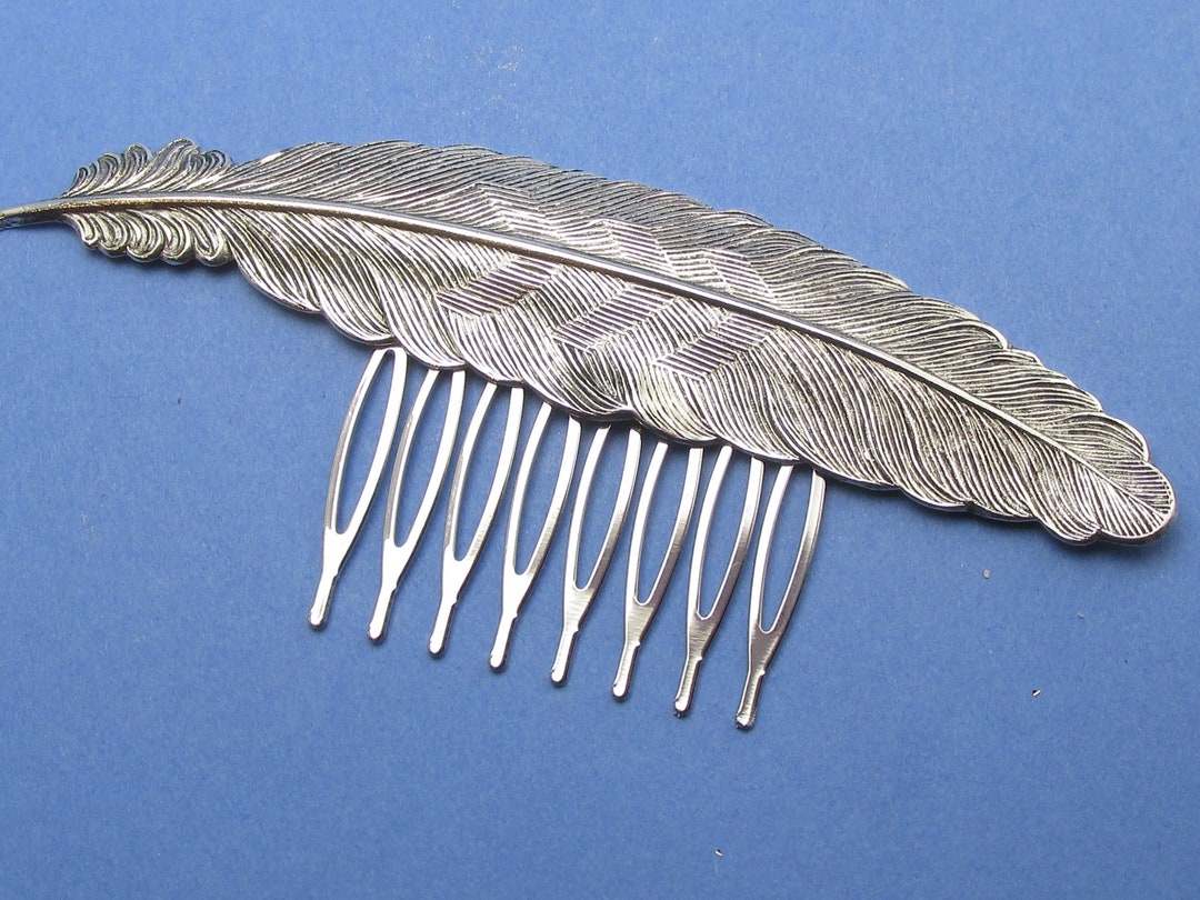 Feather Hair Comb Feathers Decorative Hair Combs Feathers Comb Bridal ...