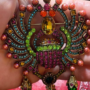 Scarab Pin Scarab Brooch Magnificent Large Statement PIN Egyptian ...