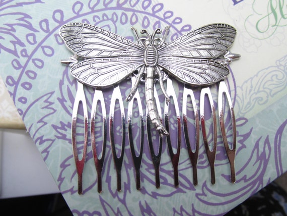 Silver Dragonfly Hair Comb Woodland Wedding Vintage Hair Combs Bridal Hair Accessories Decorative Combs Rustic Woodland Bridal Etsy Ireland