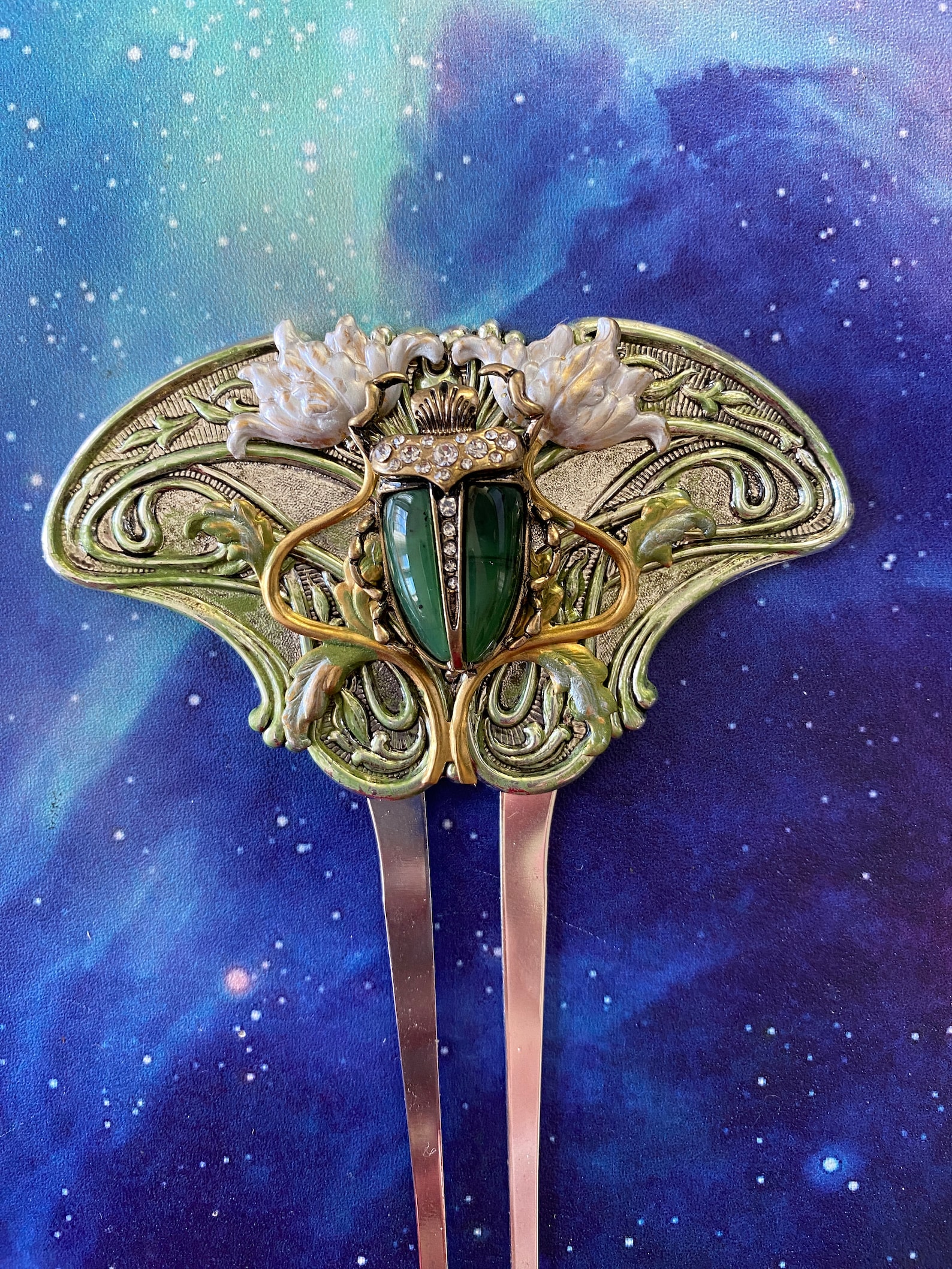 Scarab Beetle Hair Comb: Egyptian Revival, Art Nouveau Style - Etsy