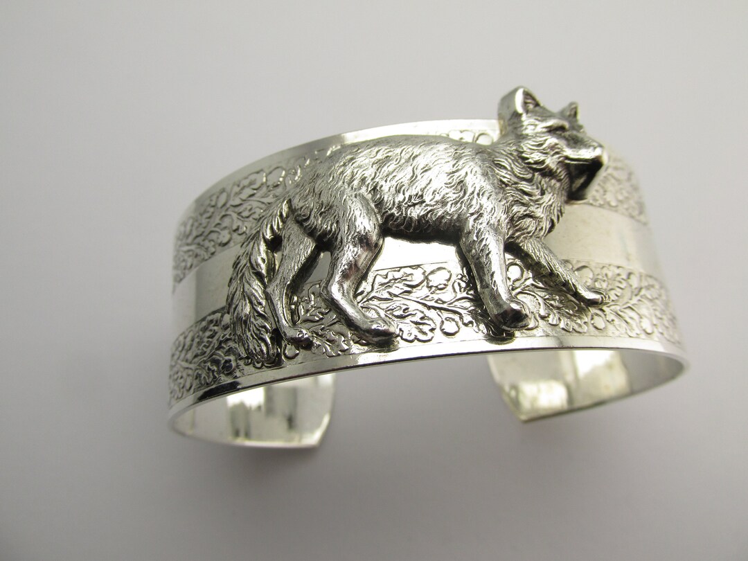 Fox Bracelet Foxes Cuff Bracelet Animal Jewelry Silver Cuff Bracelet ...