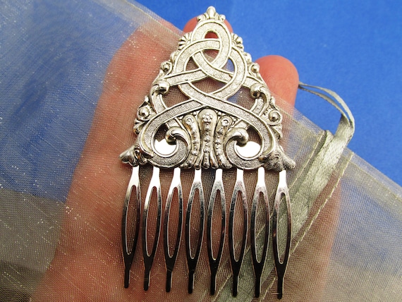 Celtic knot style Hair Comb Bridal Hair Accessories D… - Gem