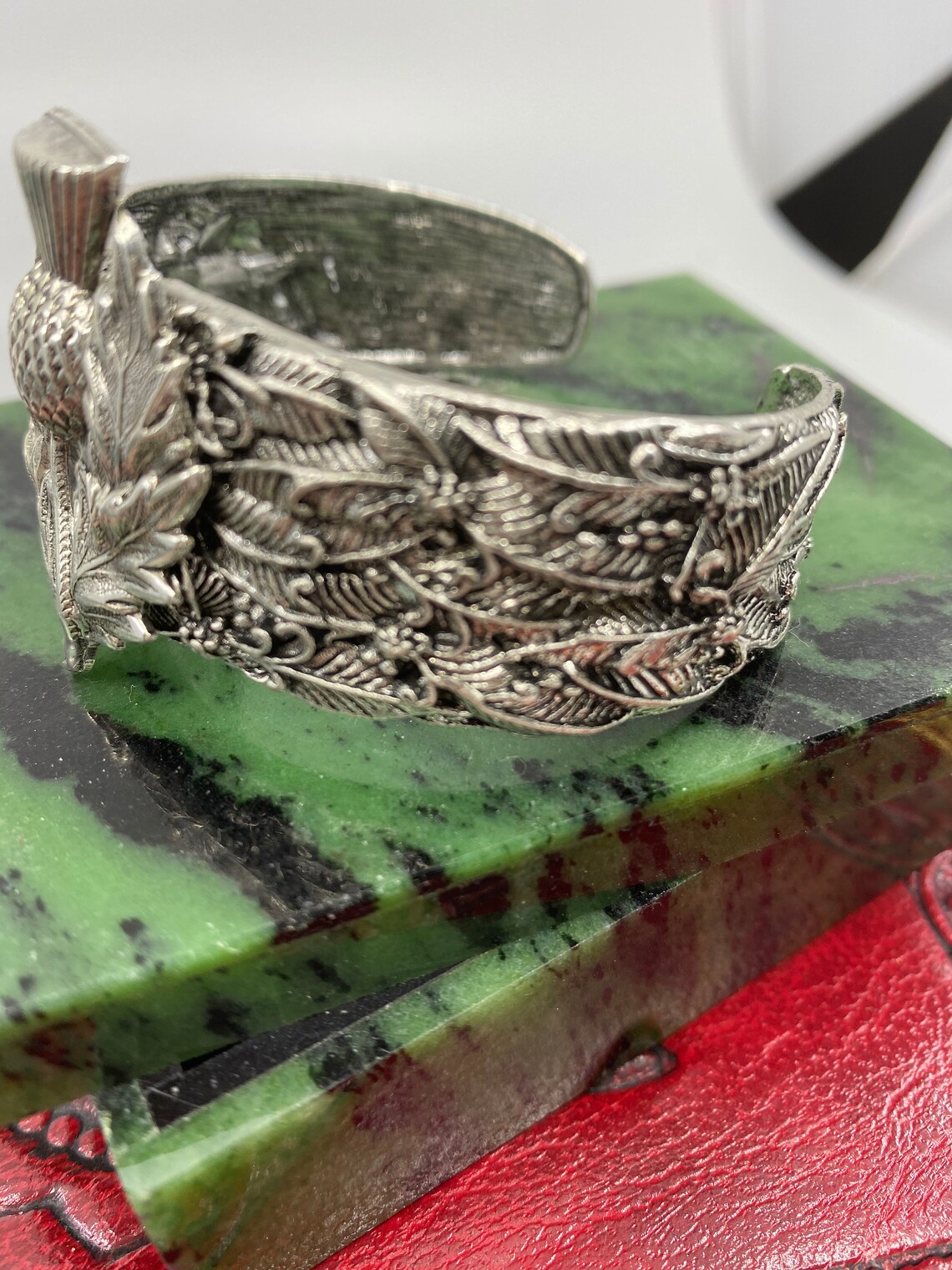 Scottish Thistle Cuff Bridal Thistle Silver Cuff Bracelet | Etsy