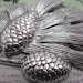 Pine Cone Hair Comb Vintage Hair Combs Pine Burrs Long Silver Hair ...