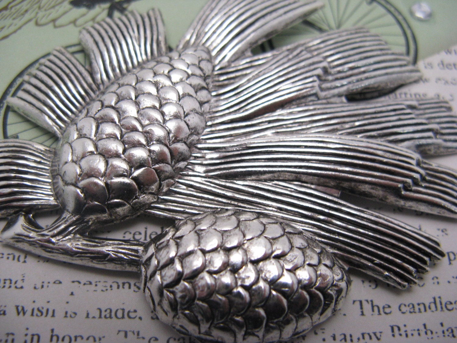 Pine Cone Hair Comb Vintage Hair combs Pine burrs Long silver | Etsy