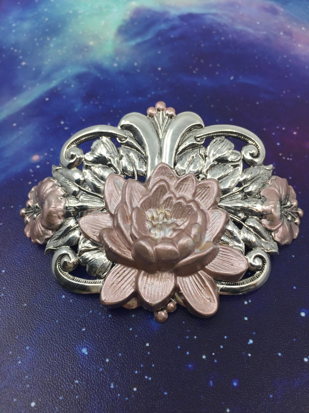 Rose Gold Hair Clips Lotus Barrette Bridal Hair Jewelry Wedding Hair ...
