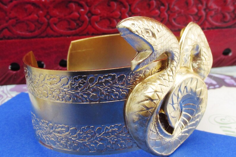 Snake Bracelet Egyptian Revival Serpent Cuff Snakes Bracelet - Etsy