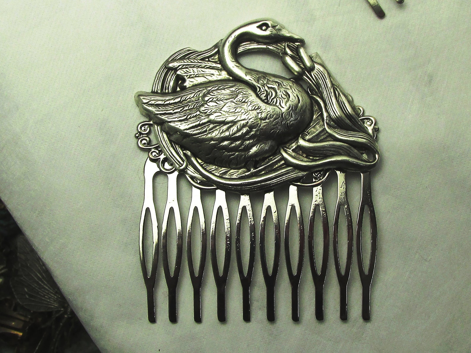 Swan Hair Comb Wedding Silver Hair Combs Bridal Hair - Etsy