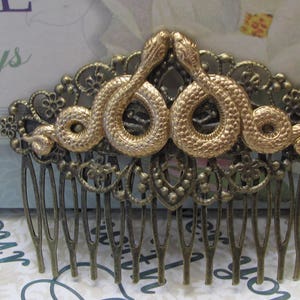 Black Snake Hair Comb Double Serpent Hair Accessories Two - Etsy