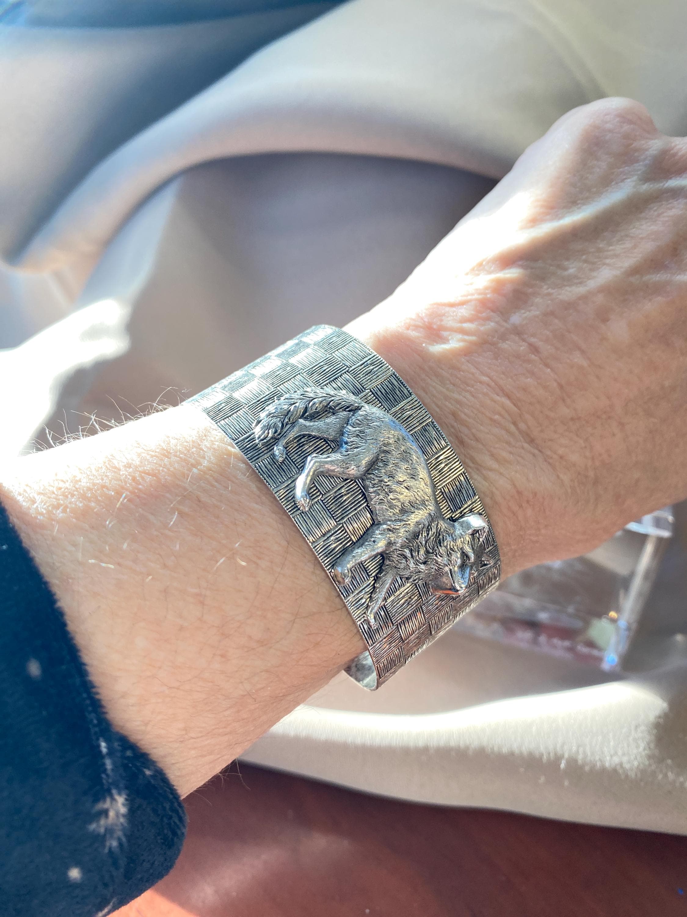 Fox Bracelet Foxes Cuff Bracelet Animal Jewelry Silver Cuff Bracelet ...
