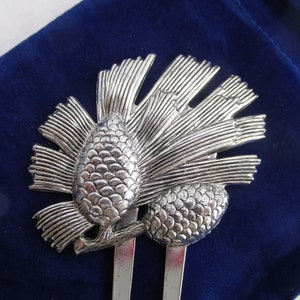 Pine Cone Hair Comb Vintage Hair Combs Pine Burrs Long Silver Hair ...