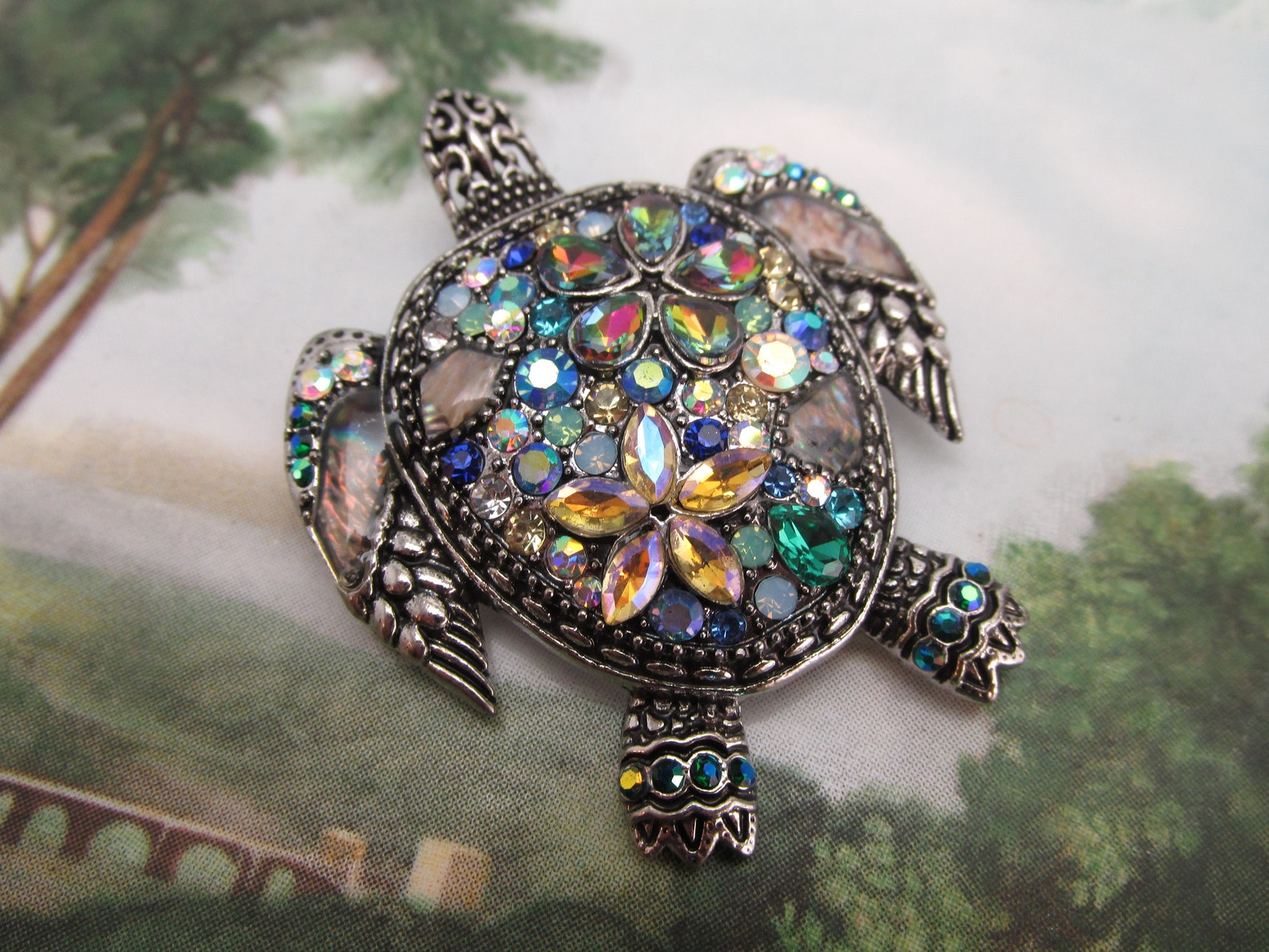 Turtle Pin Sea Turtle Jewelry Brooch Large Statement Piece PIN - Etsy