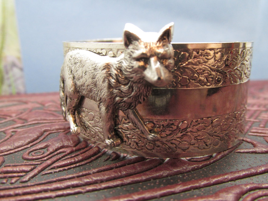 Fox Bracelet Foxes Cuff Bracelet Animal Jewelry Silver Cuff Bracelet ...