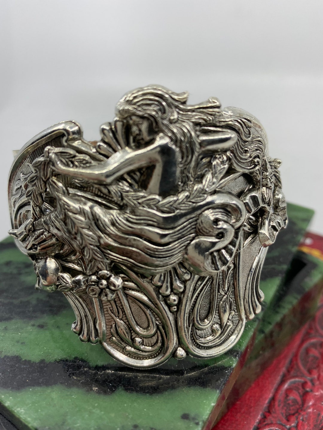 Mermaid Cuff Art Nouveau Large Mermaids Bracelet Nautical Jewelry ...