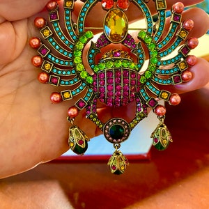 Scarab Pin Scarab Brooch Magnificent Large Statement PIN Egyptian ...