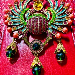 Scarab Pin Scarab Brooch Magnificent Large Statement PIN Egyptian ...