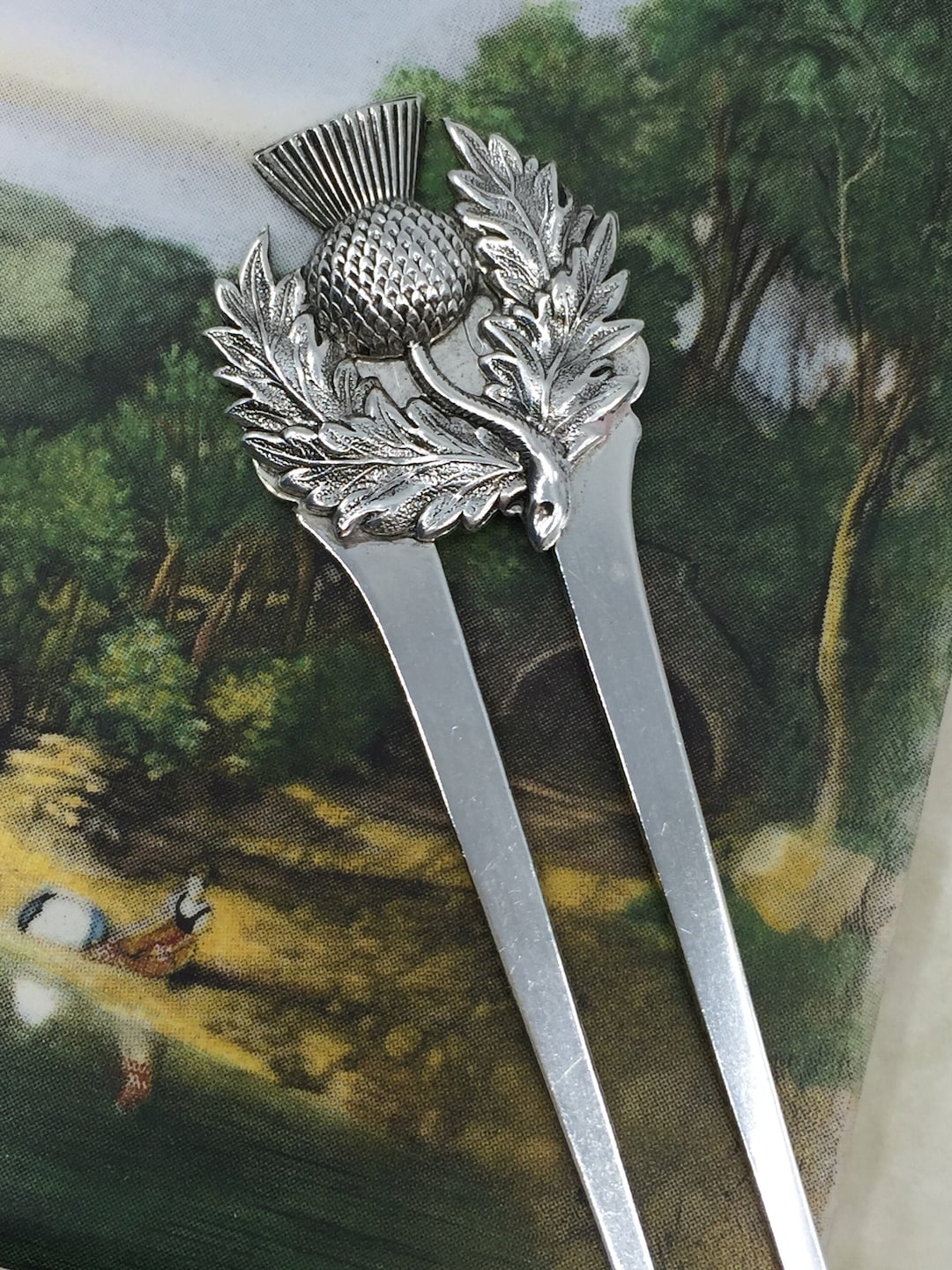 Scottish Thistle Hair Comb: Antique Silver Wedding Hair Accessory - Etsy