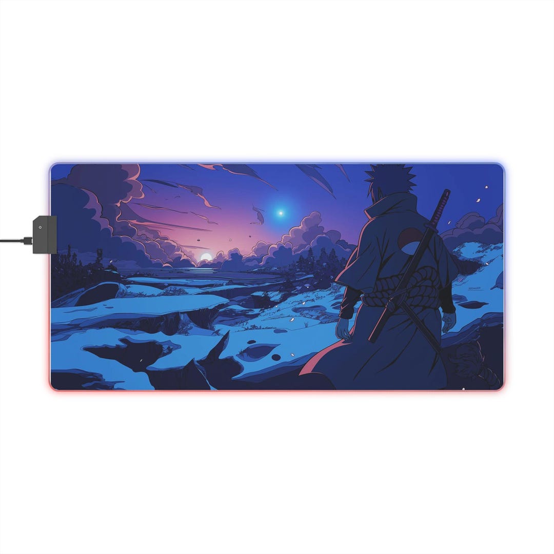 Sasuke Uchiha LED Mouse Pad, Gaming Desk Accessories, Naruto Anime Gift ...
