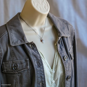 Blood Moon Rainbow Moonstone Red Garnet Sterling Silver Charm Necklace ...