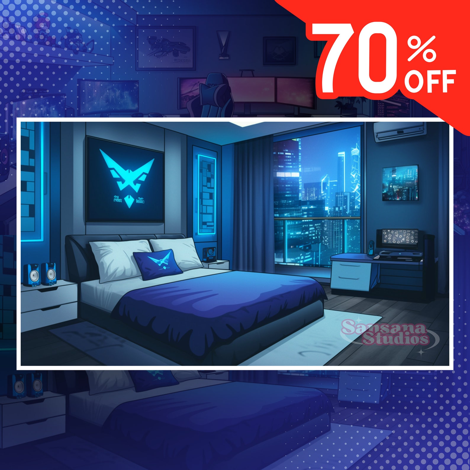 Custom Vtuber Background, Twitch Background, Vtuber Assets, Vtuber Room ...