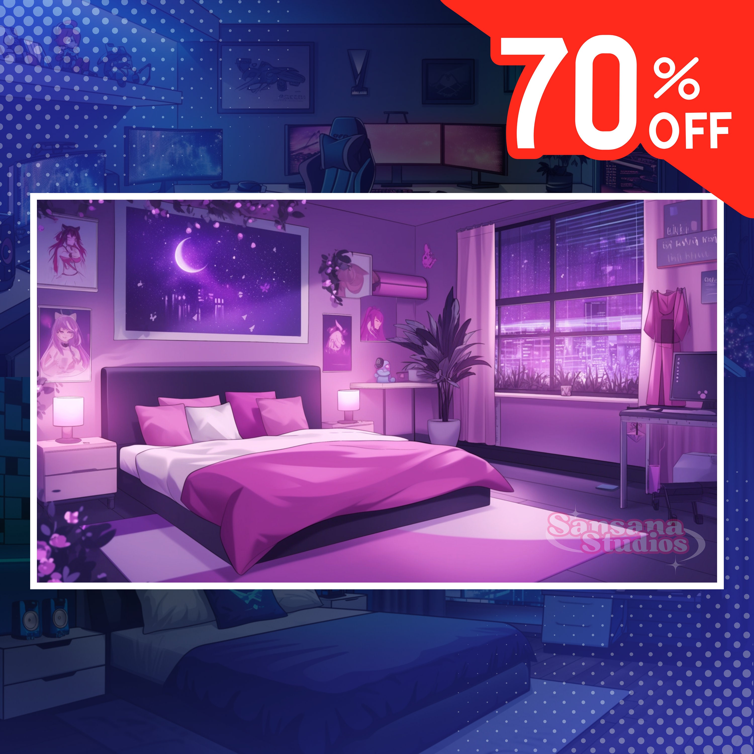 Custom Vtuber Background, Twitch Background, Vtuber Assets, Vtuber Room ...