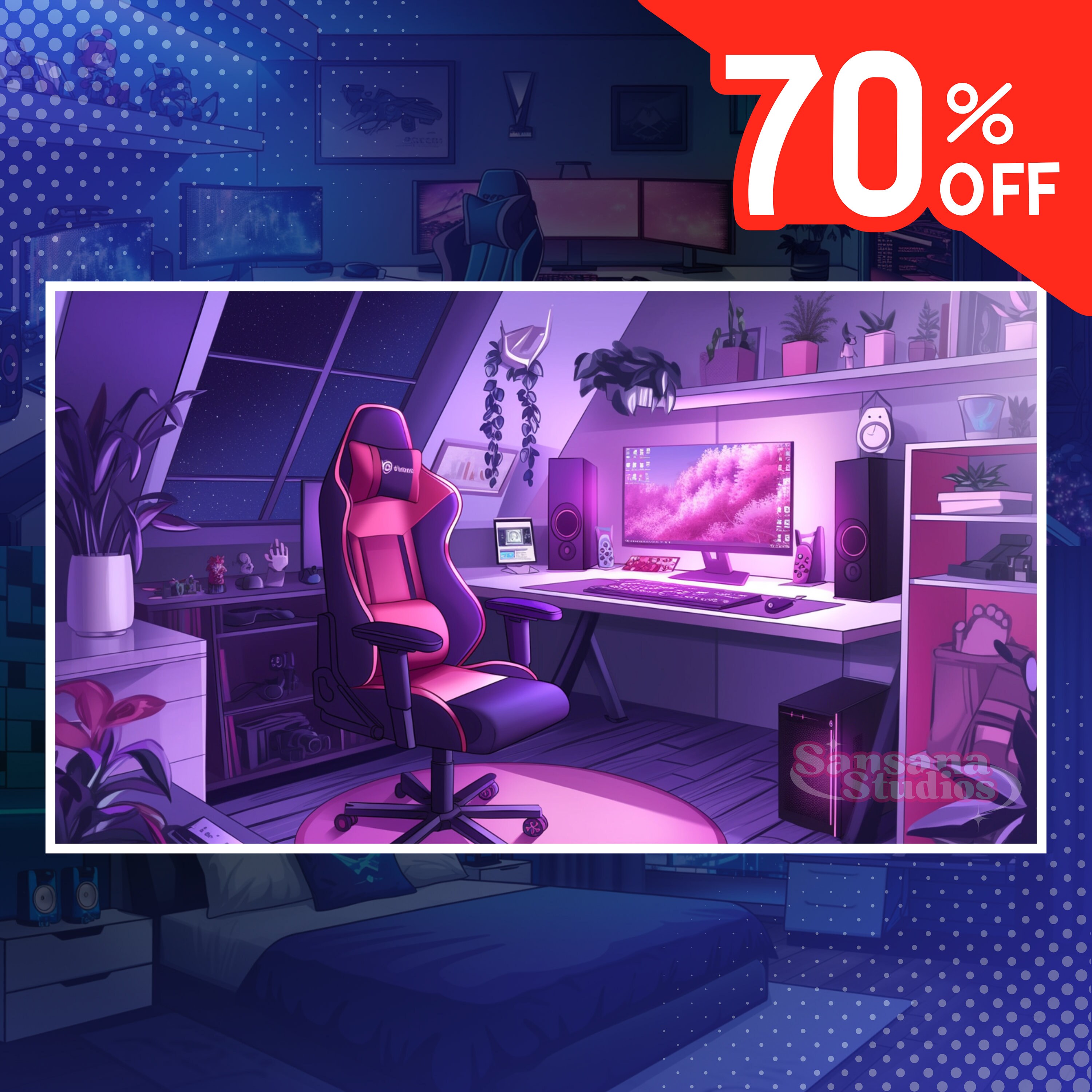 Custom Vtuber Background, Twitch Background, Vtuber Assets, Vtuber Room ...