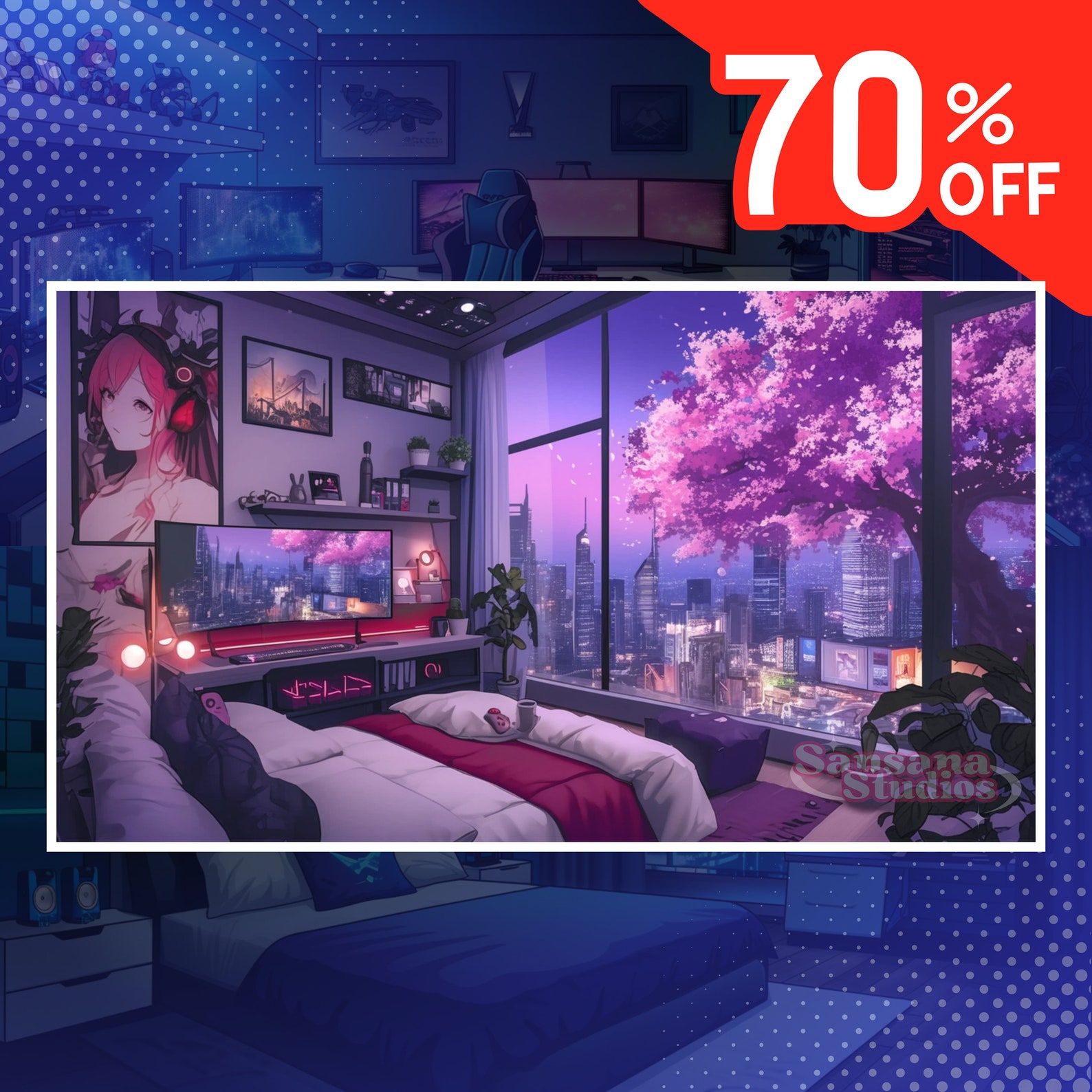 Custom Vtuber Background, Twitch Background, Vtuber Assets, Vtuber Room ...