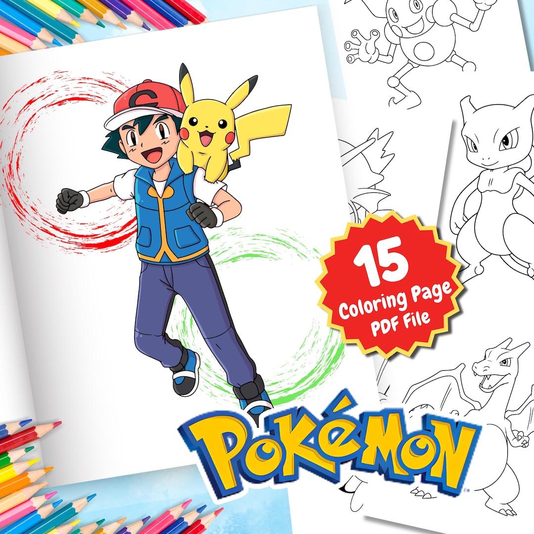 Pokemon Coloring Pages, Printable Pokemon Book for Kids, Activity Book ...