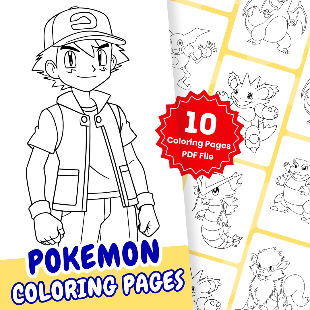 Pokemon Coloring Pages, Printable Pokemon Book for Kids, Activity Book ...