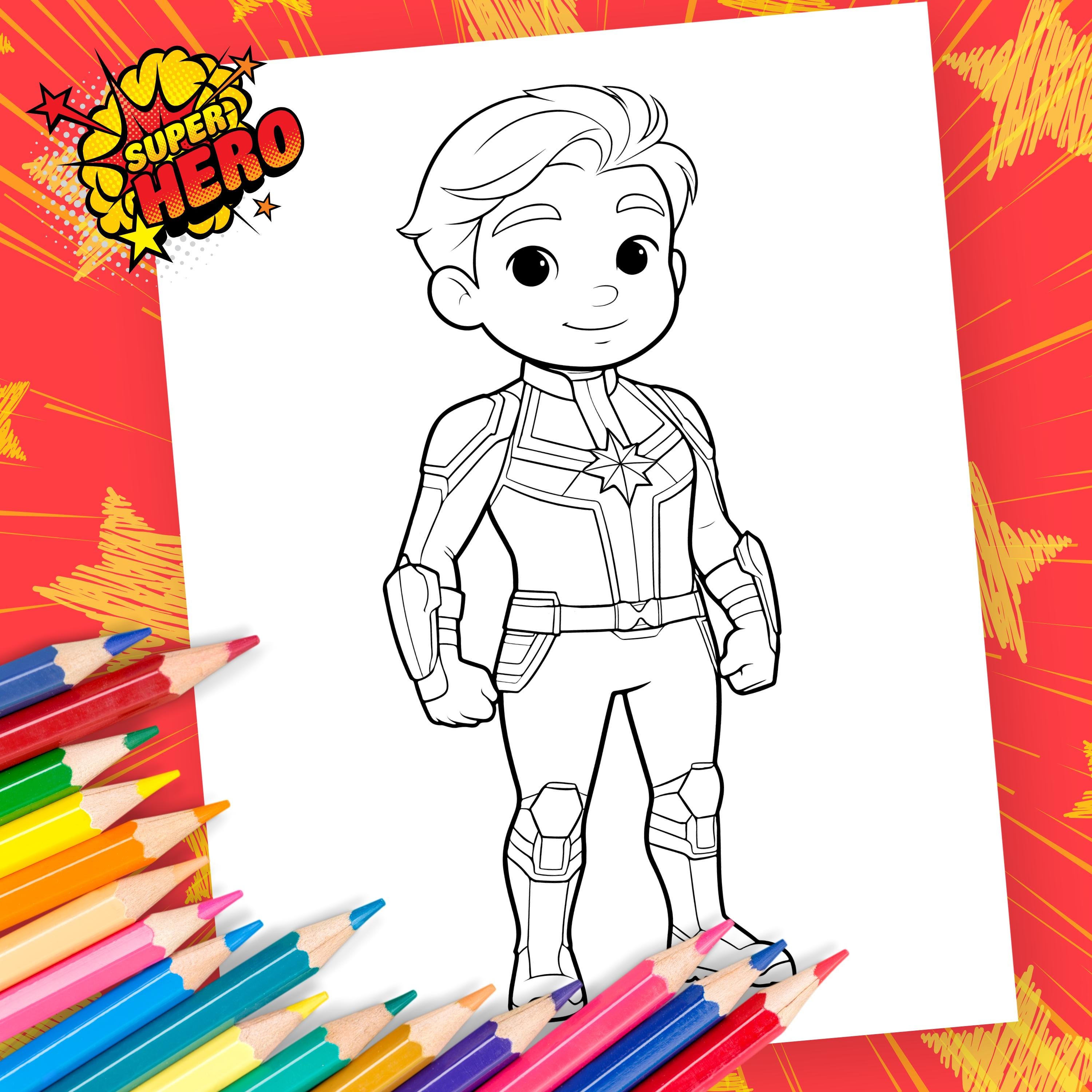 Superhero Coloring Pages for Kids, Relaxing Coloring Pages, Superhero ...
