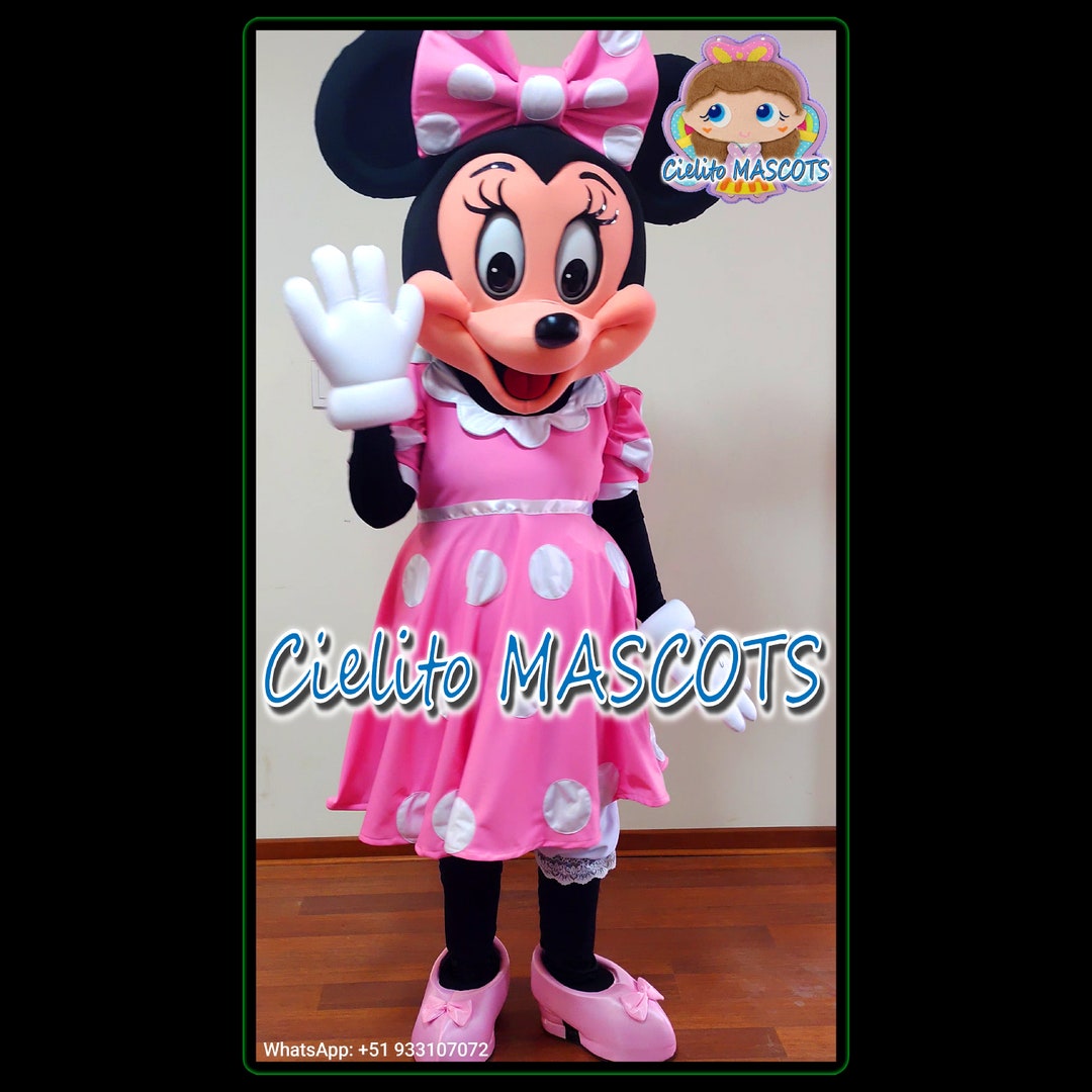 PINK MINNIE Mouse Mascot Costume Mascotte Cosplay Botarga Halloween ...