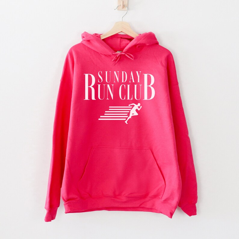 Sunday Run Club Hooded Sweatshirt | Vintage Retro Sporty Athletic ...