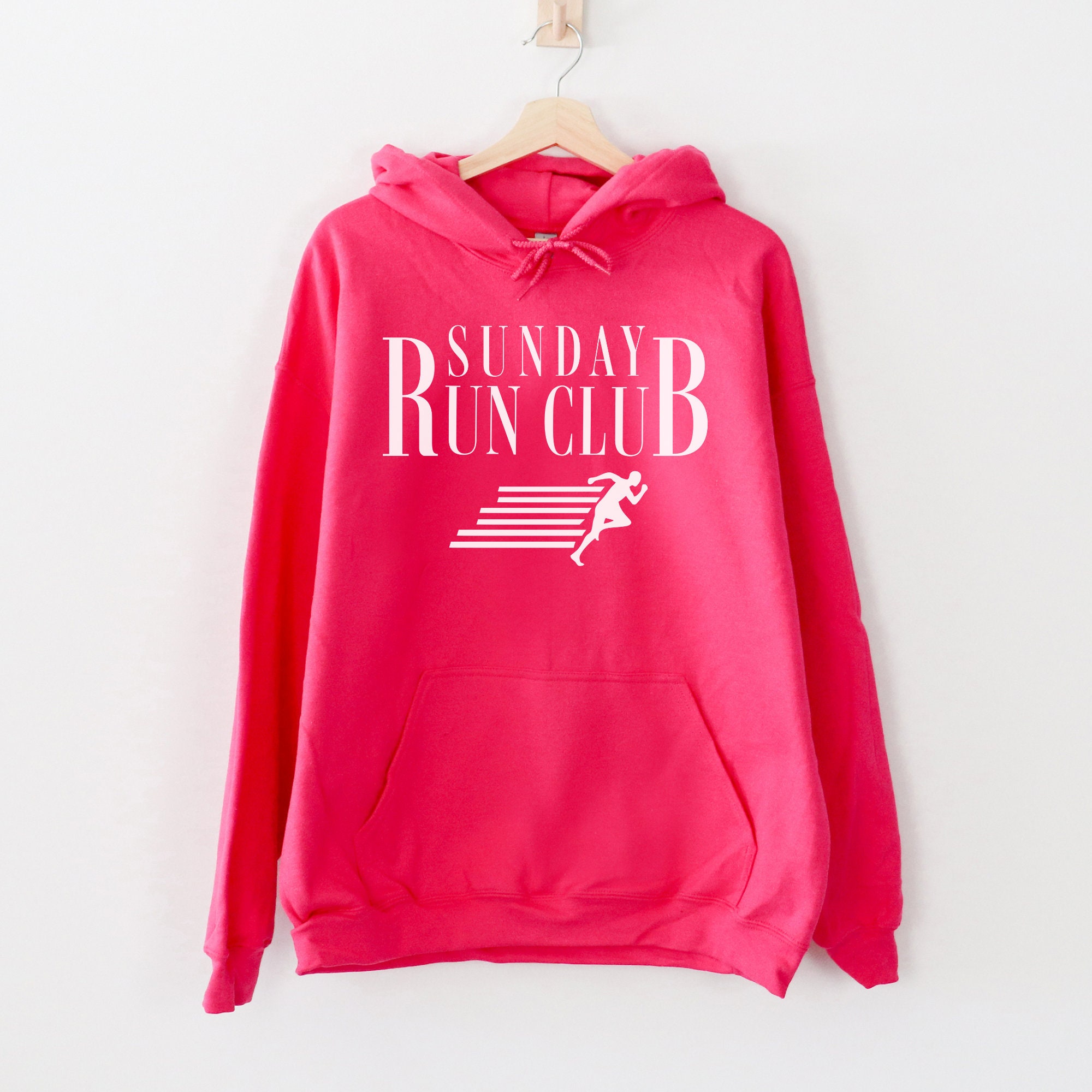 Sunday Run Club Hooded Sweatshirt | Vintage Retro Sporty Athletic ...