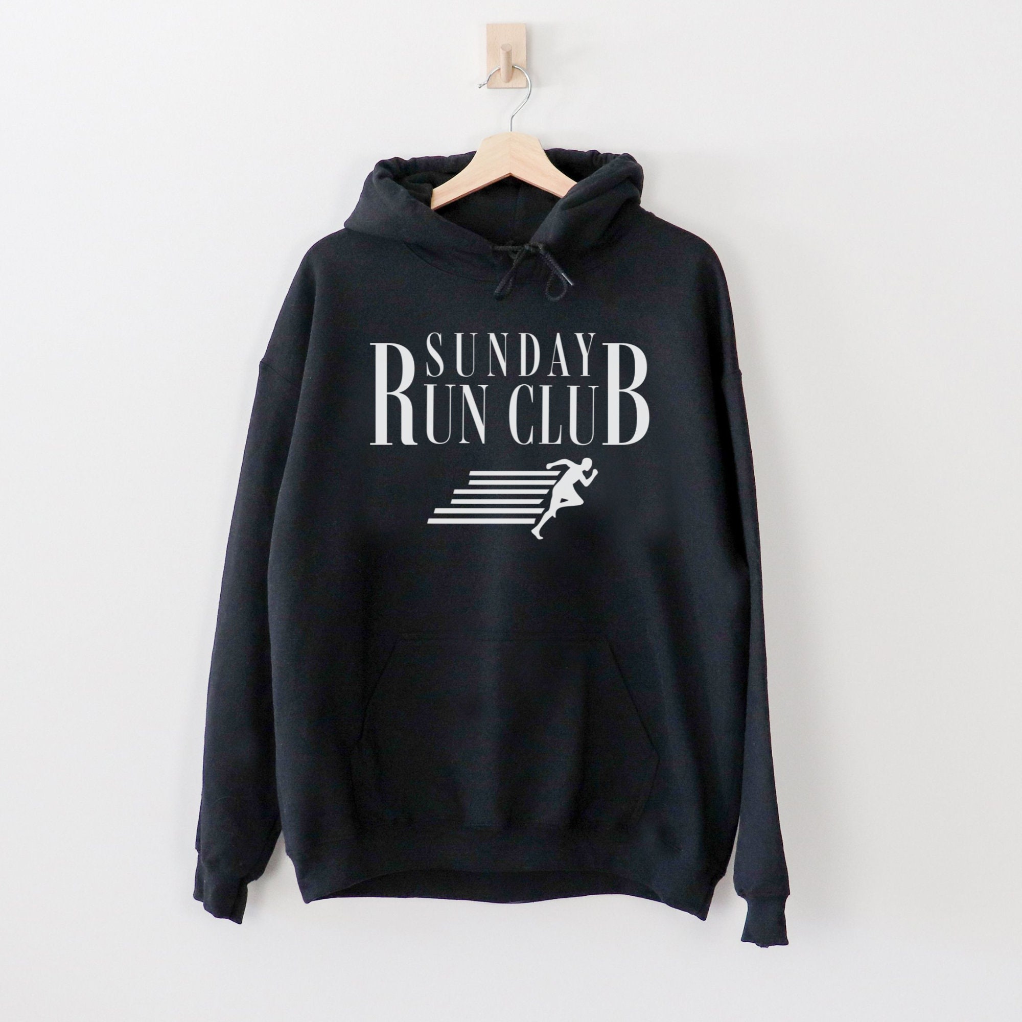 Sunday Run Club Hooded Sweatshirt | Vintage Retro Sporty Athletic ...