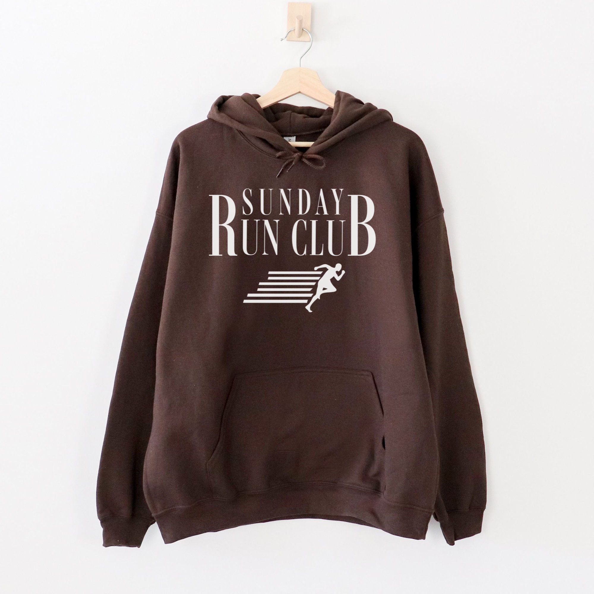 Sunday Run Club Hooded Sweatshirt | Vintage Retro Sporty Athletic ...