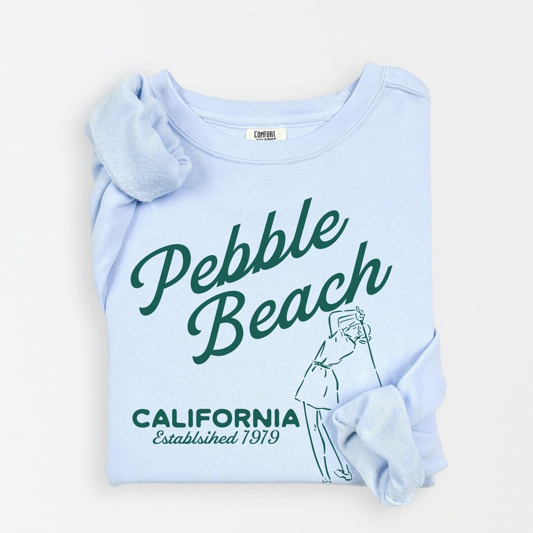 Pebble Beach, California Comfort Colors Lightweight Cotton Crewneck ...