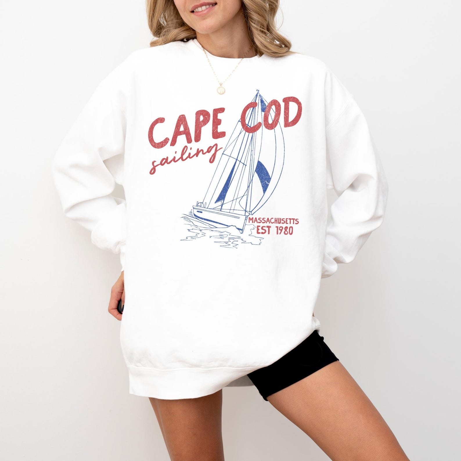 Cape Cod Sailing Comfort Colors Lightweight Cotton Crewneck Sweatshirt ...