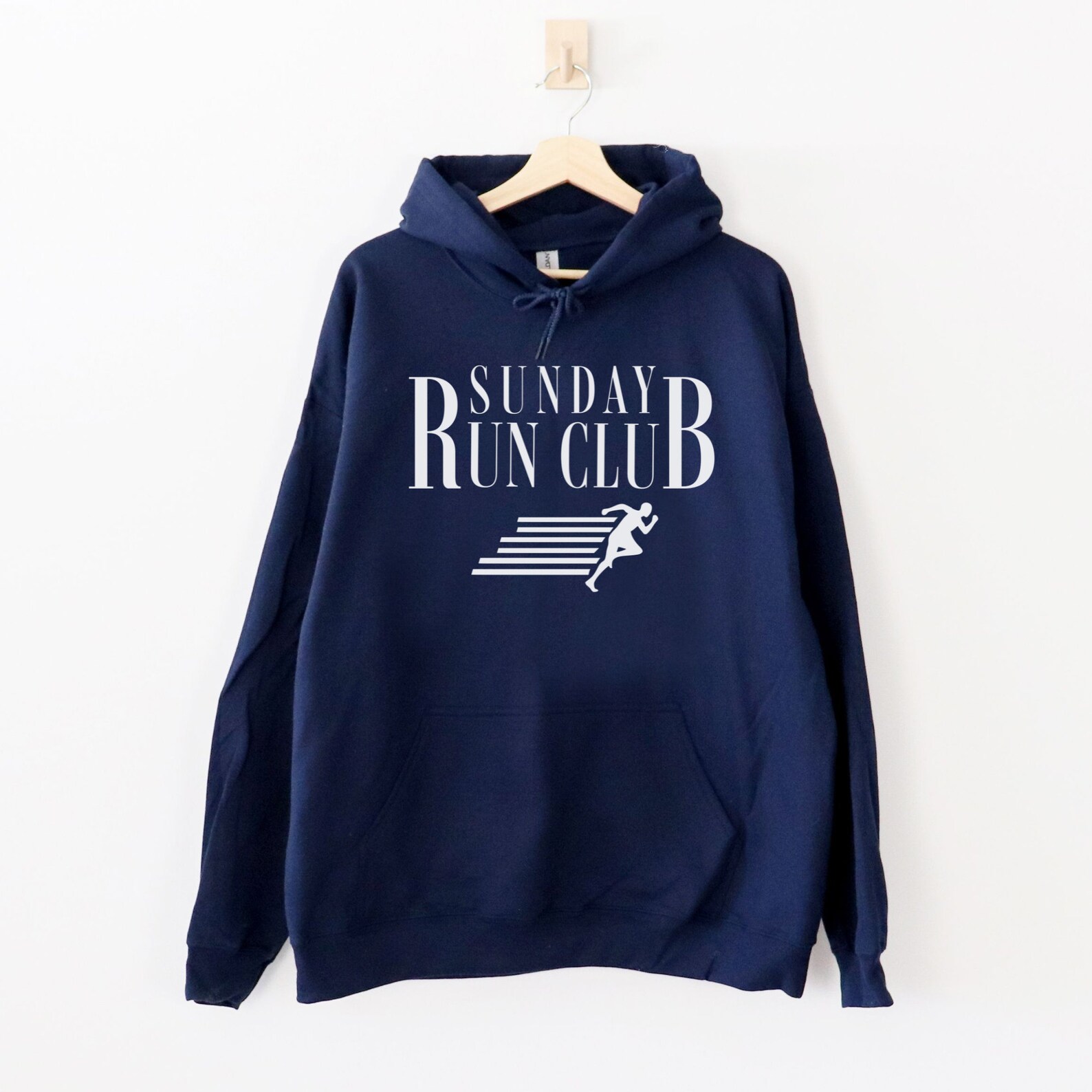 Sunday Run Club Hooded Sweatshirt | Vintage Retro Sporty Athletic ...