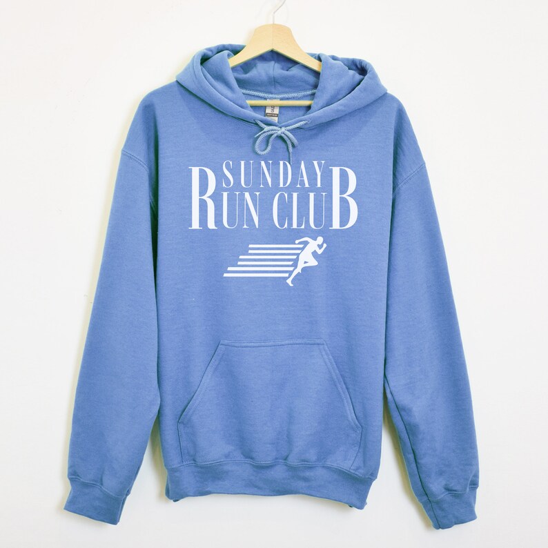 Sunday Run Club Hooded Sweatshirt | Vintage Retro Sporty Athletic ...