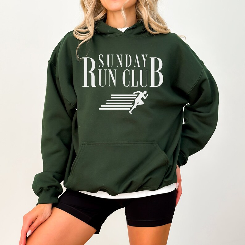 Sunday Run Club Hooded Sweatshirt | Vintage Retro Sporty Athletic ...