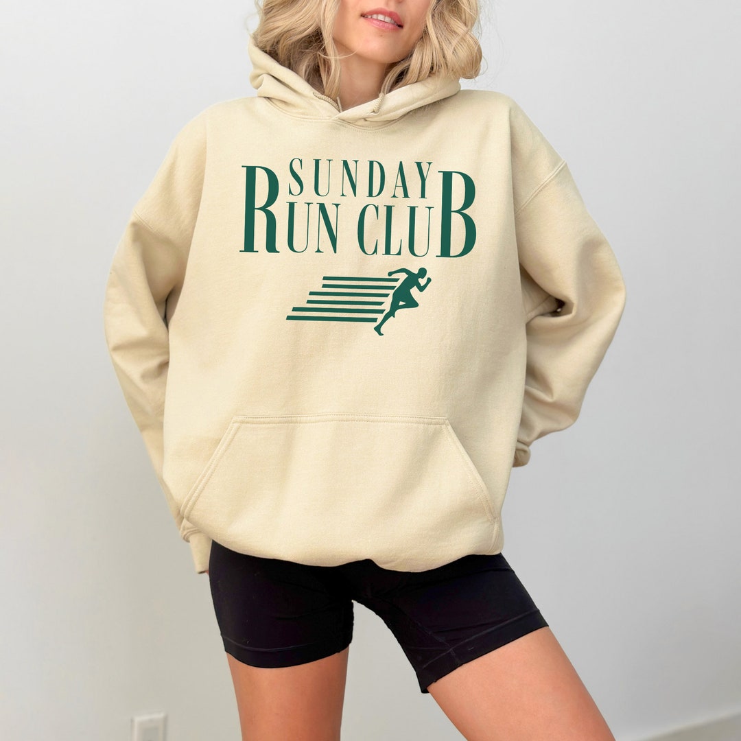 Sunday Run Club Hooded Sweatshirt | Vintage Retro Sporty Athletic ...