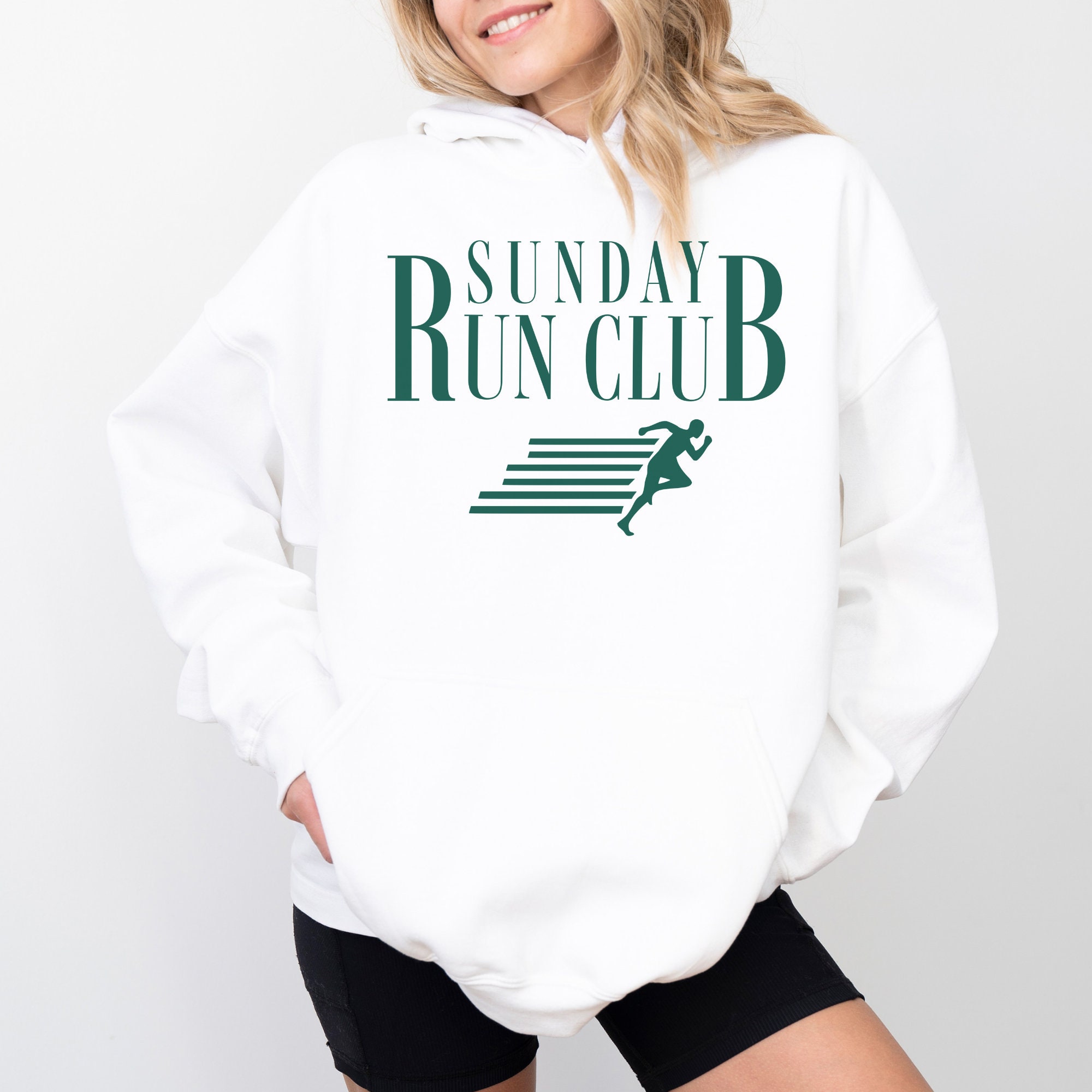 Sunday Run Club Hooded Sweatshirt | Vintage Retro Sporty Athletic ...