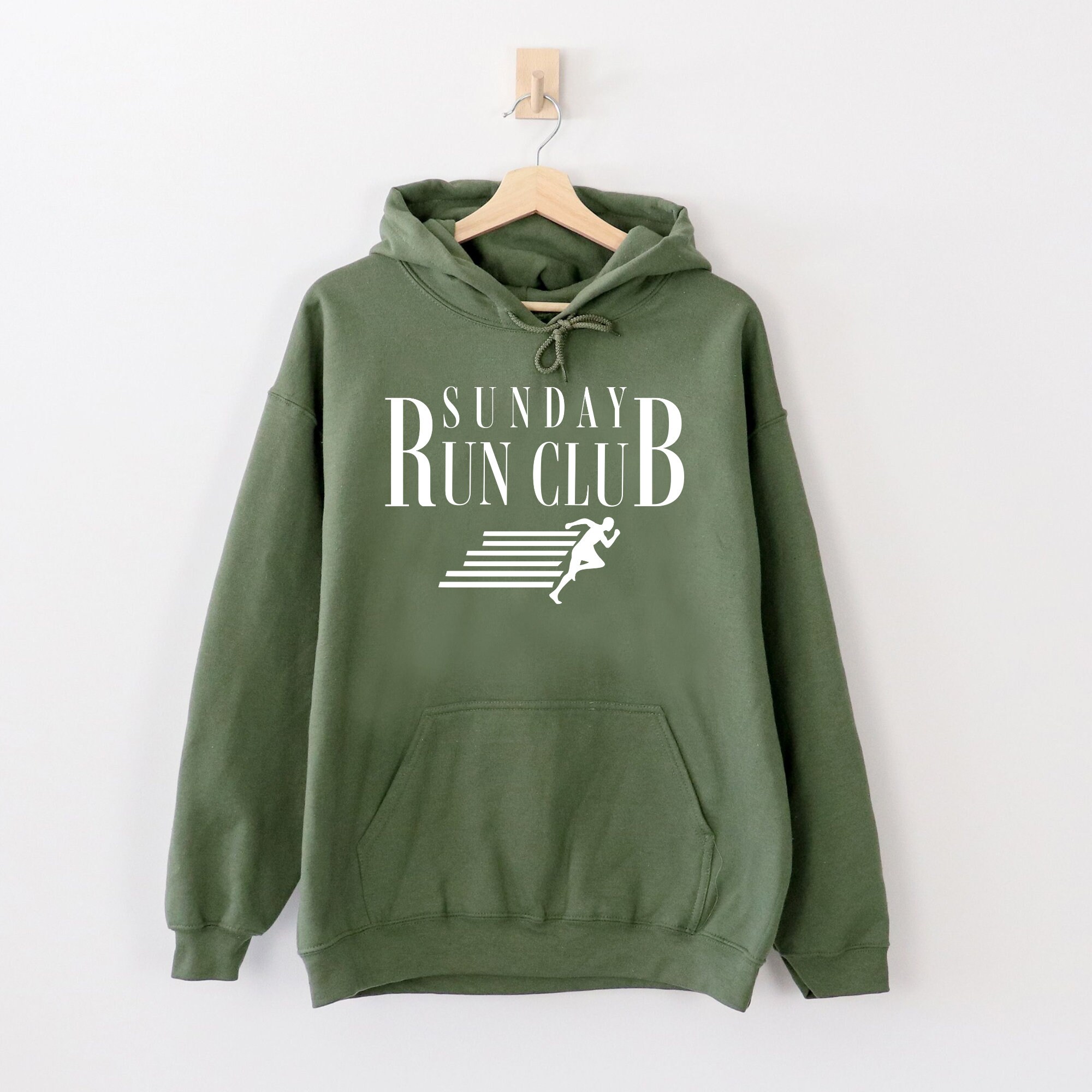 Sunday Run Club Hooded Sweatshirt | Vintage Retro Sporty Athletic ...