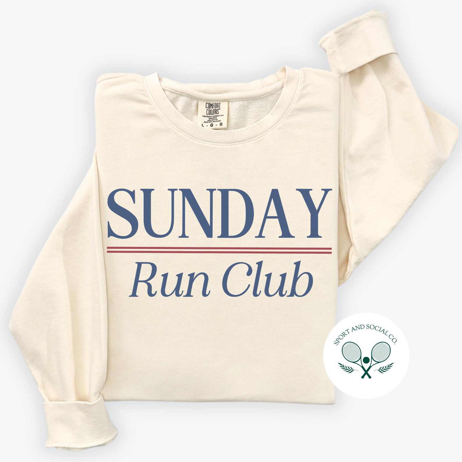 Sunday Run Club Comfort Colors Lightweight Cotton Crewneck Sweatshirt ...