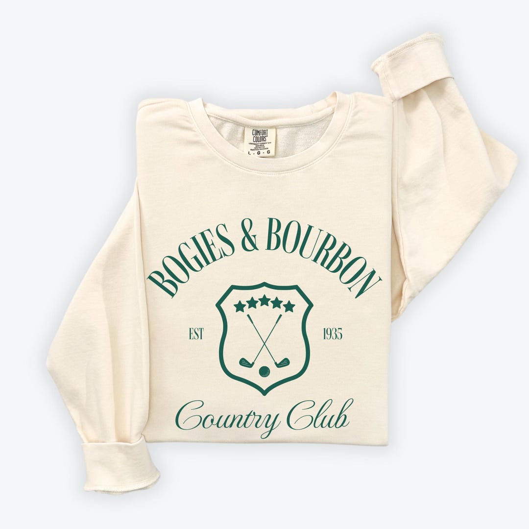 Bogies & Bourbon Comfort Colors Lightweight Cotton Crewneck Sweatshirt ...