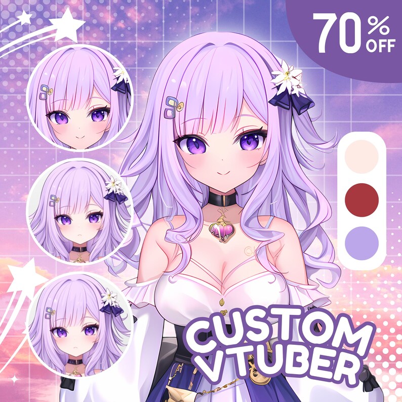 Custom Live2d Vtuber Commission Vtuber Assets Live2d Model Commission Vtuber Design, Rigging ...