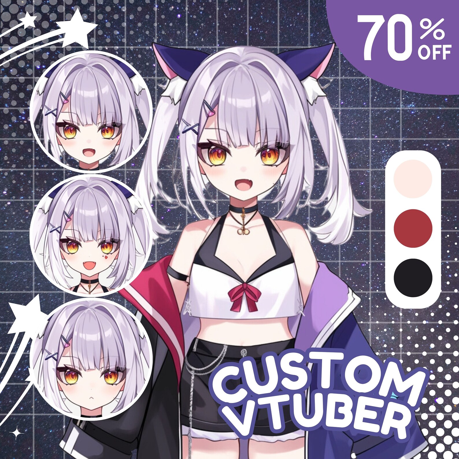 Custom Live2d Vtuber Commission Vtuber Assets Live2d Model Commission ...