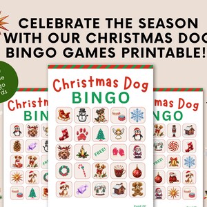 Christmas Dog Bingo, 30 Unique Bingo Cards PDF, Dog Bingo Printable ...