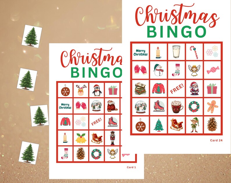 Printable Christmas Bingo, 30 Unique Bingo Cards, Family Christmas ...