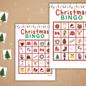 Printable Christmas Bingo, 30 Unique Bingo Cards, Family Christmas ...
